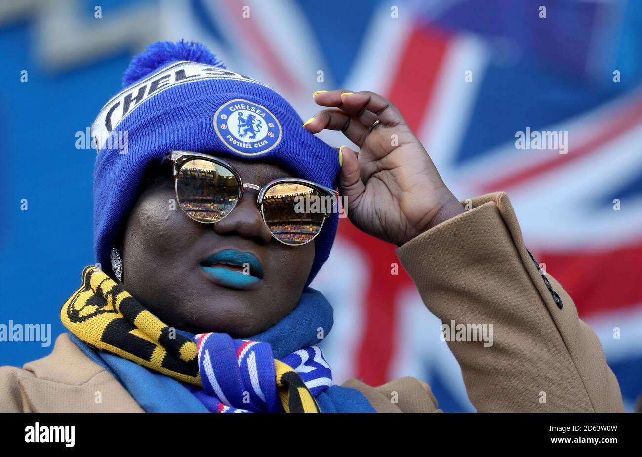 Chelsea fan the premier league match at stamford bridge hi-res stock ...