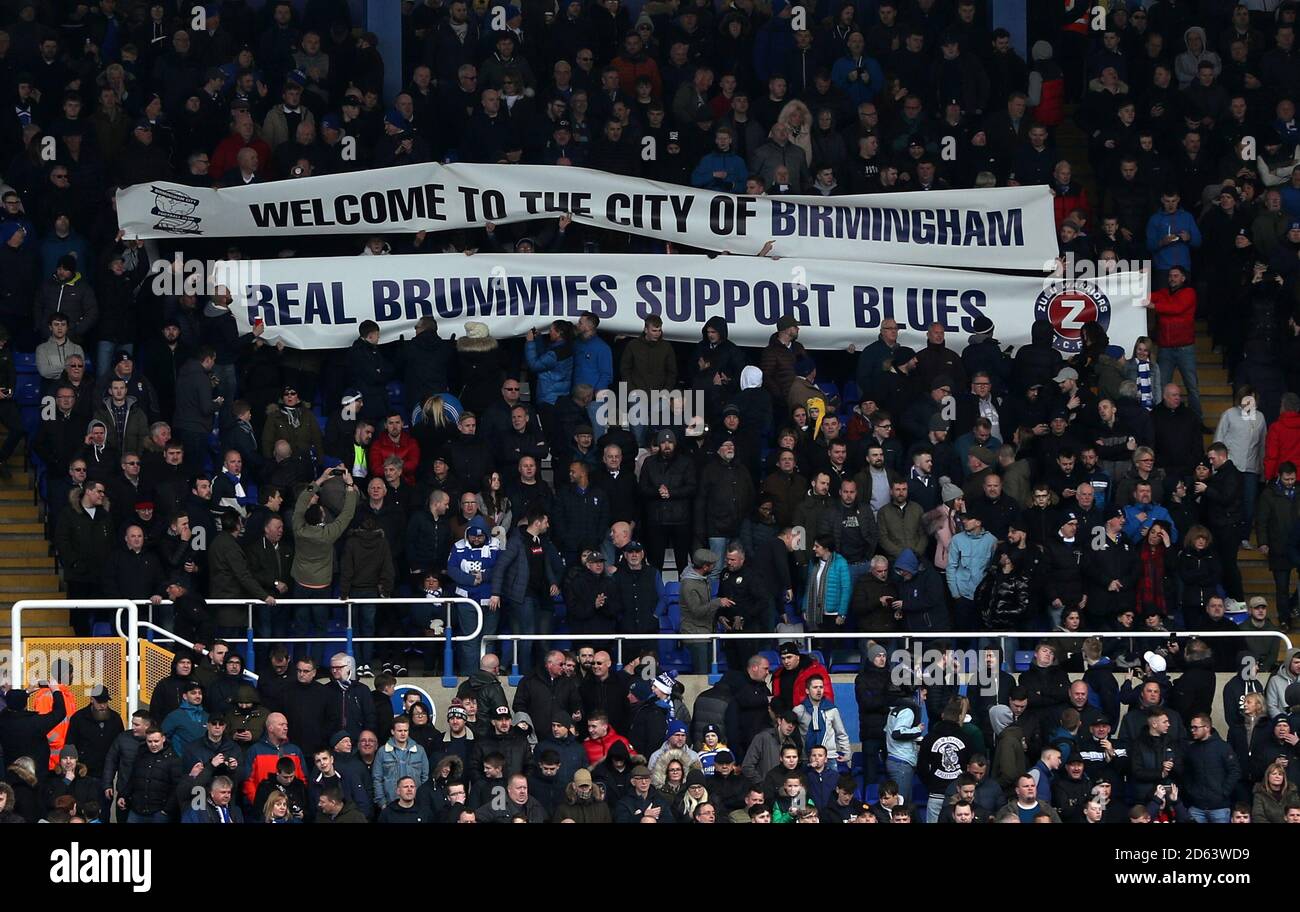 Birmingham City fans in the stands Stock Photo - Alamy