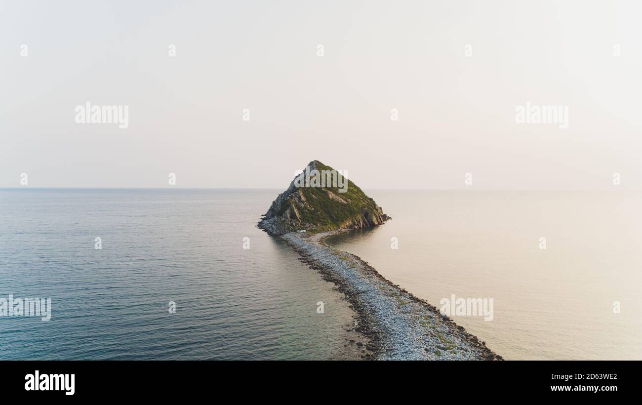 Lighthouse at Cape Chirikov. Sea of Okhotsk Stock Photo - Alamy