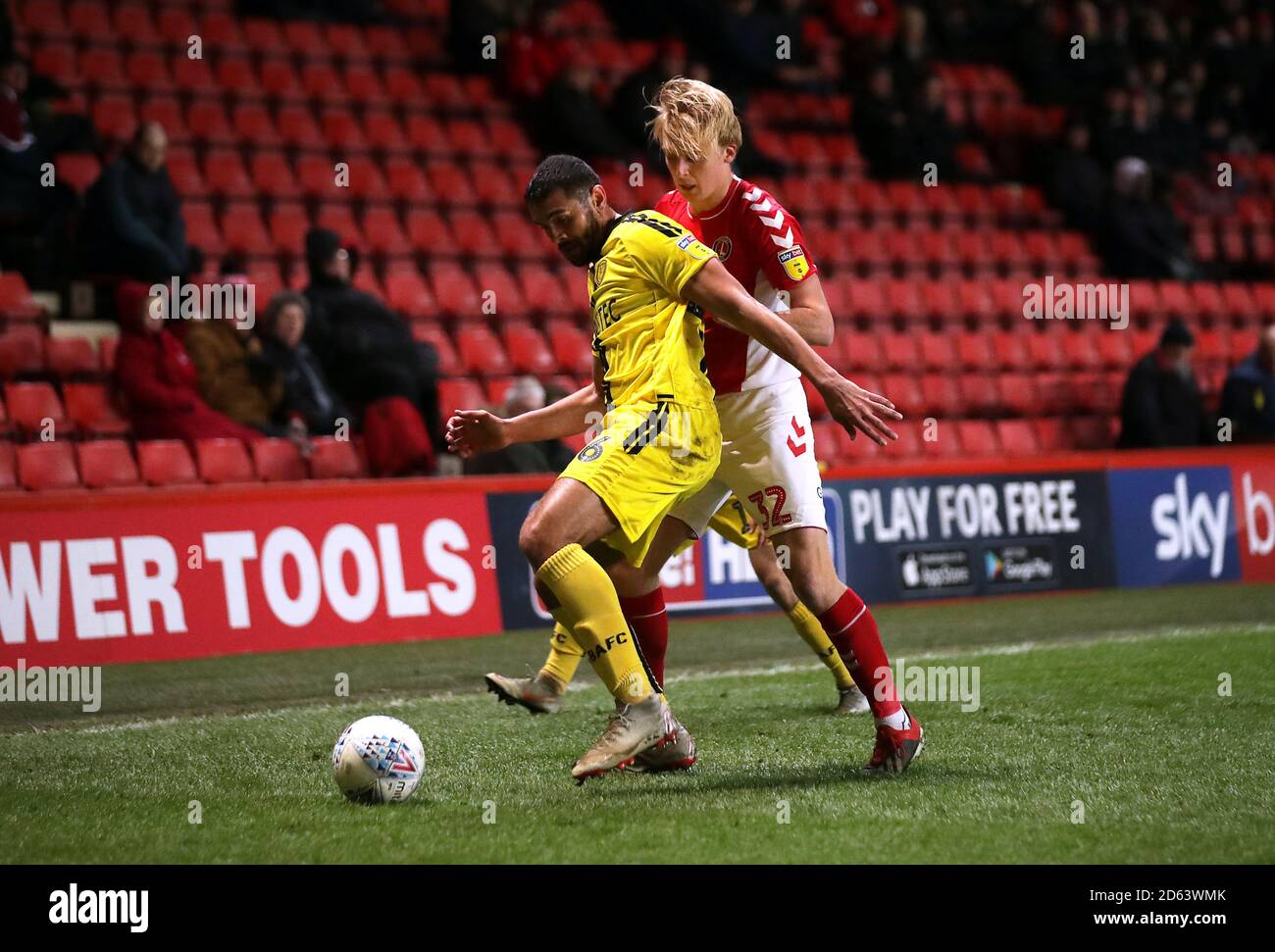 Burton Albion's Colin Daniel (left) and Charlton Athletic's George ...