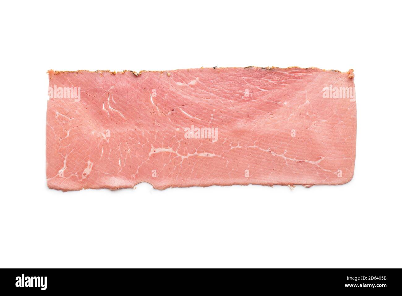 Sliced beef ham isolated on white background Stock Photo - Alamy