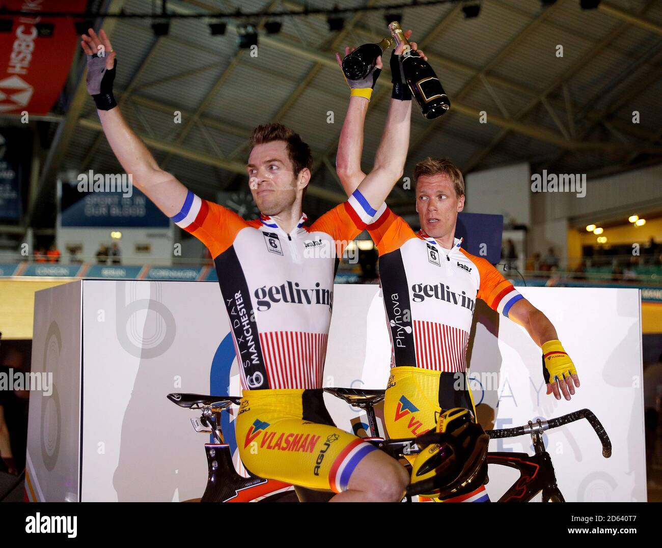 Yoeri Havik (left) and Wim Stroetinga celebrate winning the Men's Team ...