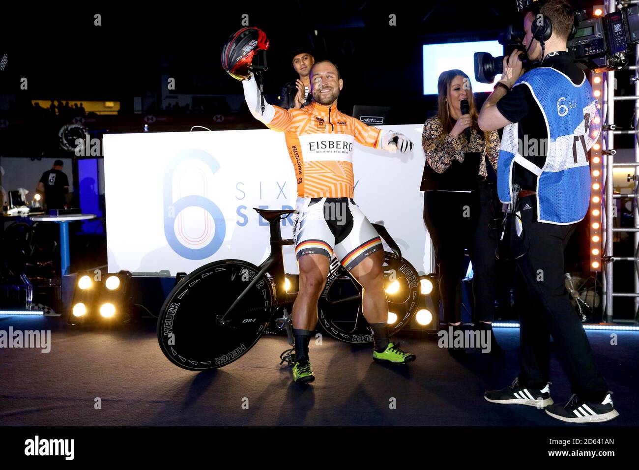 Robert Forstemann celebrates after winning the Men's Sprinters Keirin ...