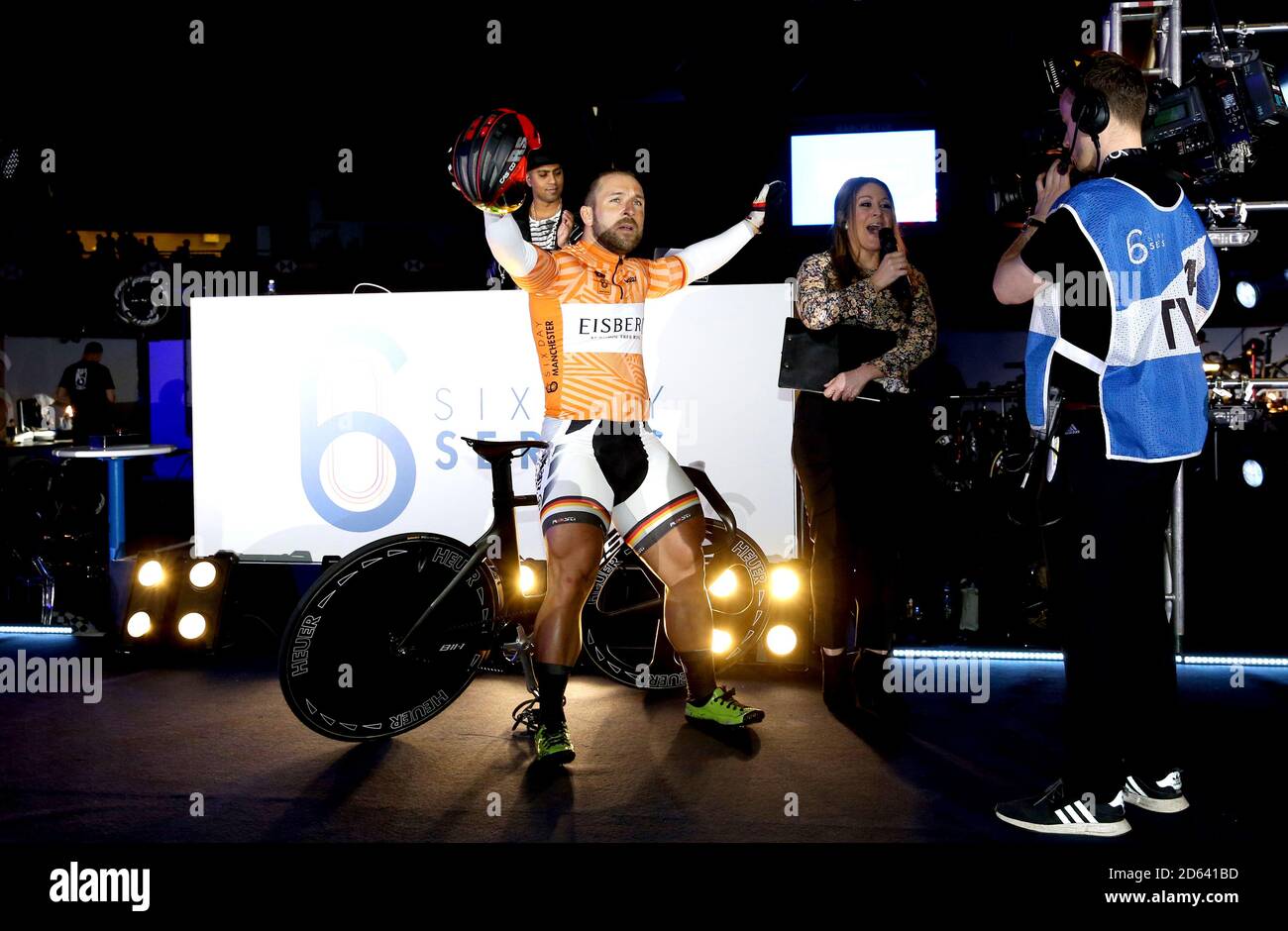 Robert Forstemann celebrates after winning the Men's Sprinters Keirin ...