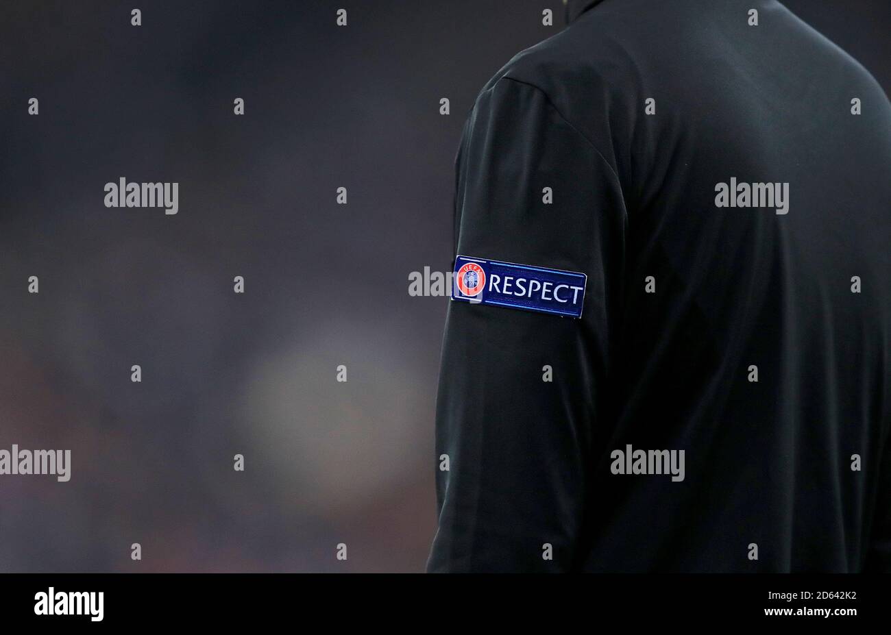 The UEFA Respect logo on the sleeve of an official Stock Photo - Alamy