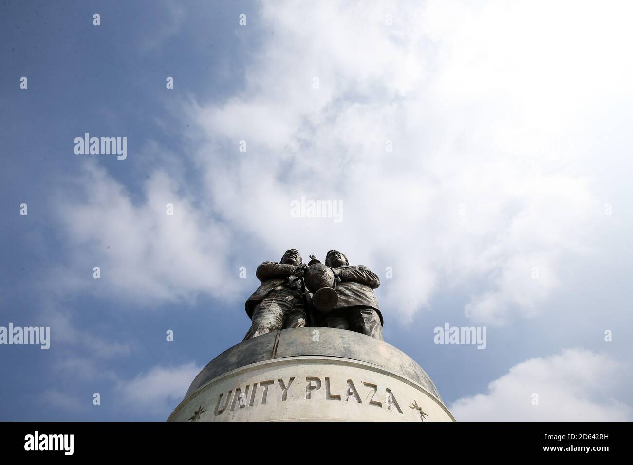 Derby County's statues of Brian Clough and Peter Taylor in the sun ...