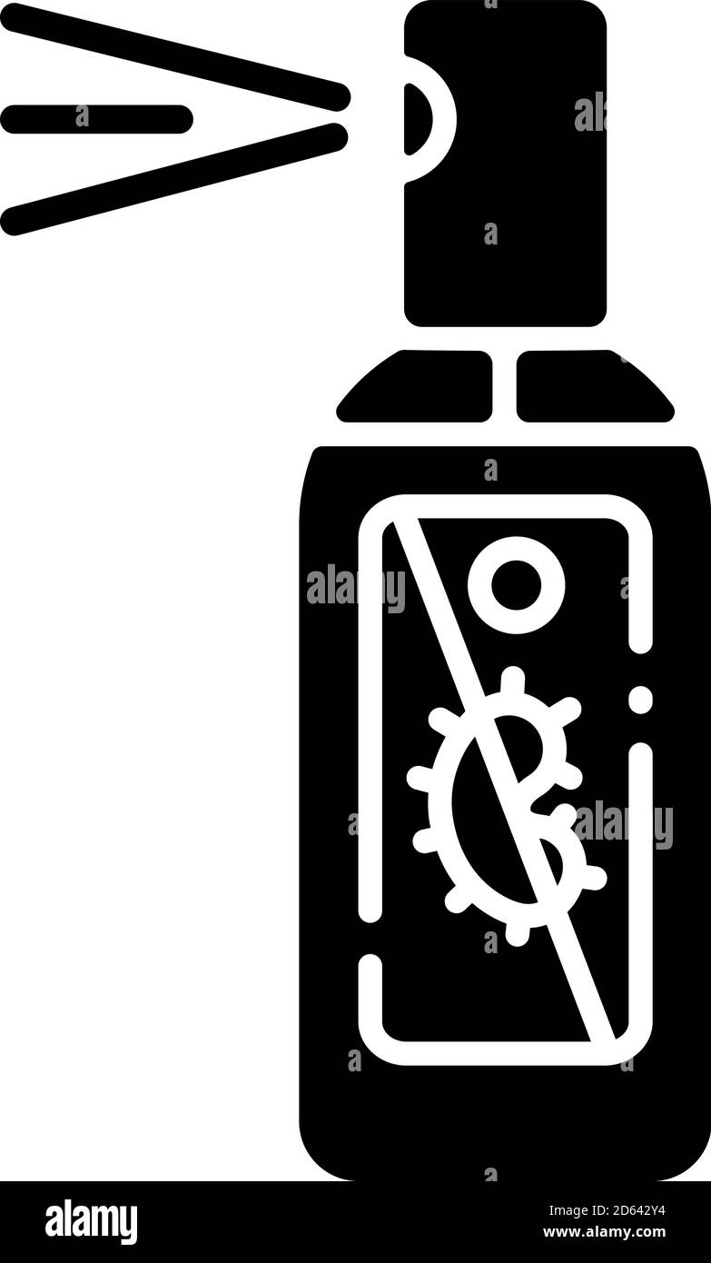 Spray hand sanitizer black glyph icon Stock Vector Image & Art - Alamy