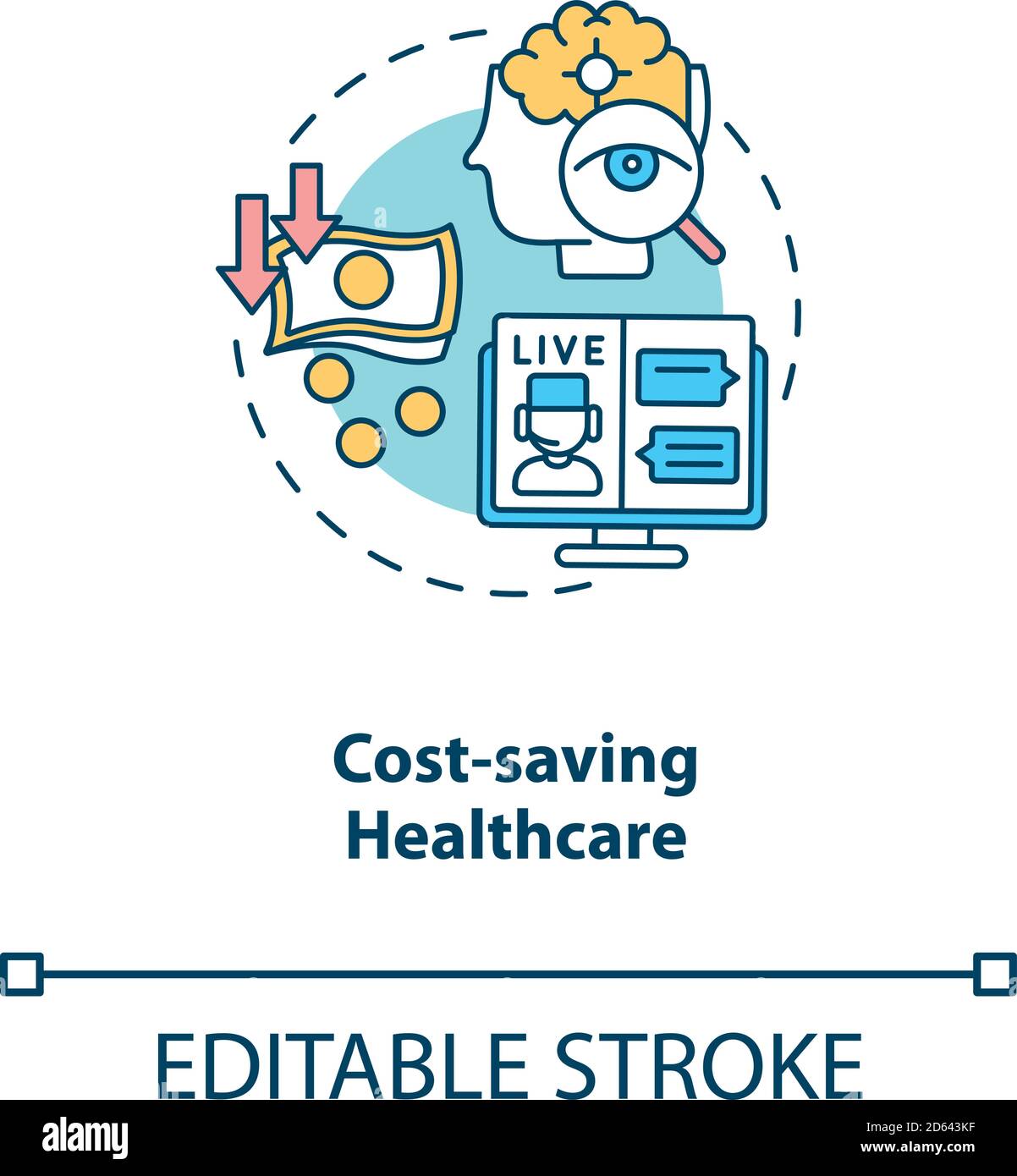Cost saving healthcare concept icon Stock Vector Image & Art - Alamy