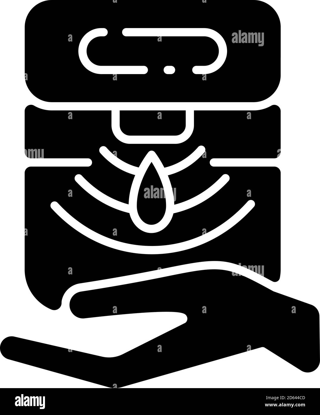 Automatic hand sanitizer dispenser black glyph icon Stock Vector Image ...