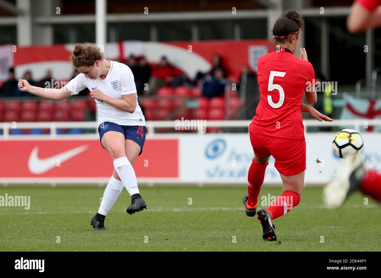 England's Emily Syme scores to make it 5-0 Stock Photo - Alamy