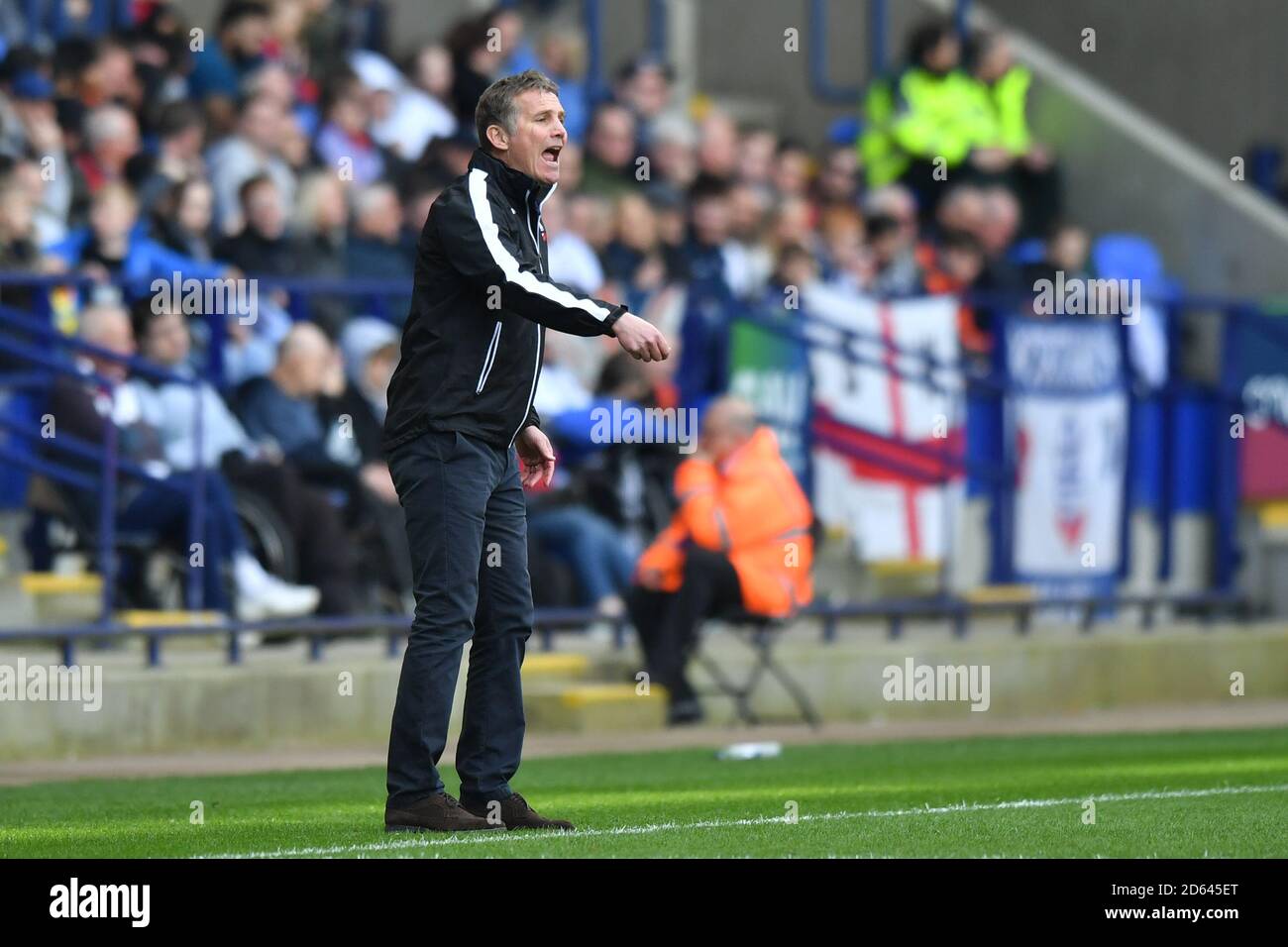 Bolton Wanderers manager Phil Parkinson reacts on the touchline Stock ...