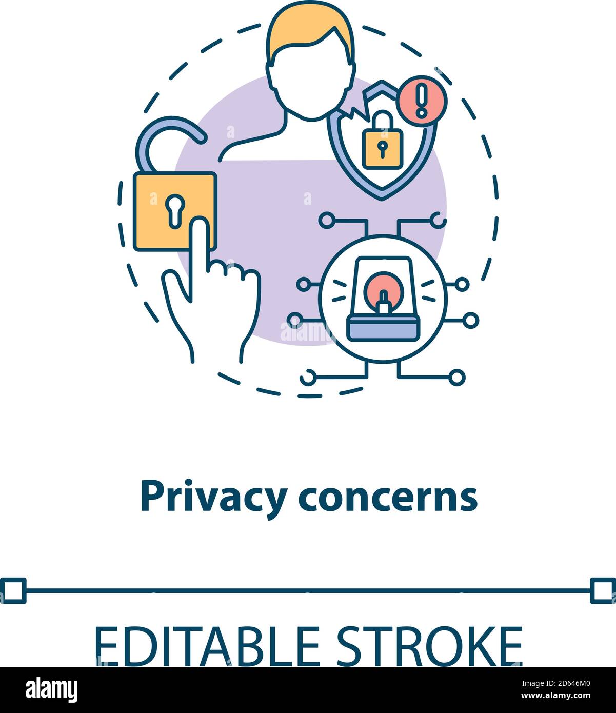 Privacy concerns concept icon Stock Vector Image & Art - Alamy