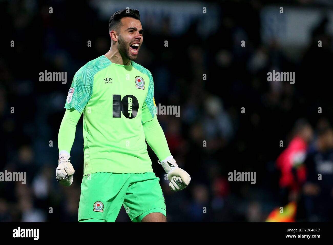 Blackburn Rovers goalkeeper David Raya celebrates the win Stock Photo ...