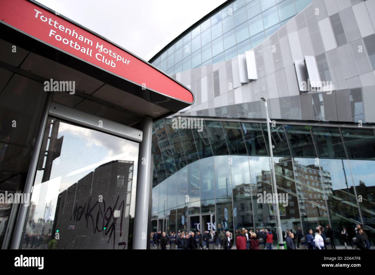 Tottenham Hotspur Football Club bus stop outside the ground before the ...