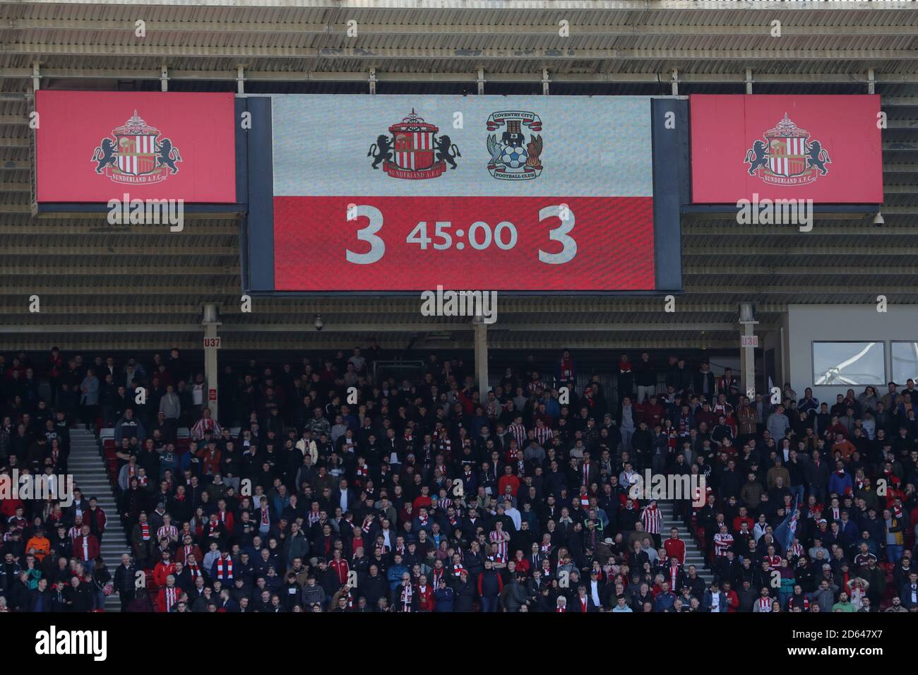 Half time score at Sunderland's Stadium of Light Stock Photo - Alamy