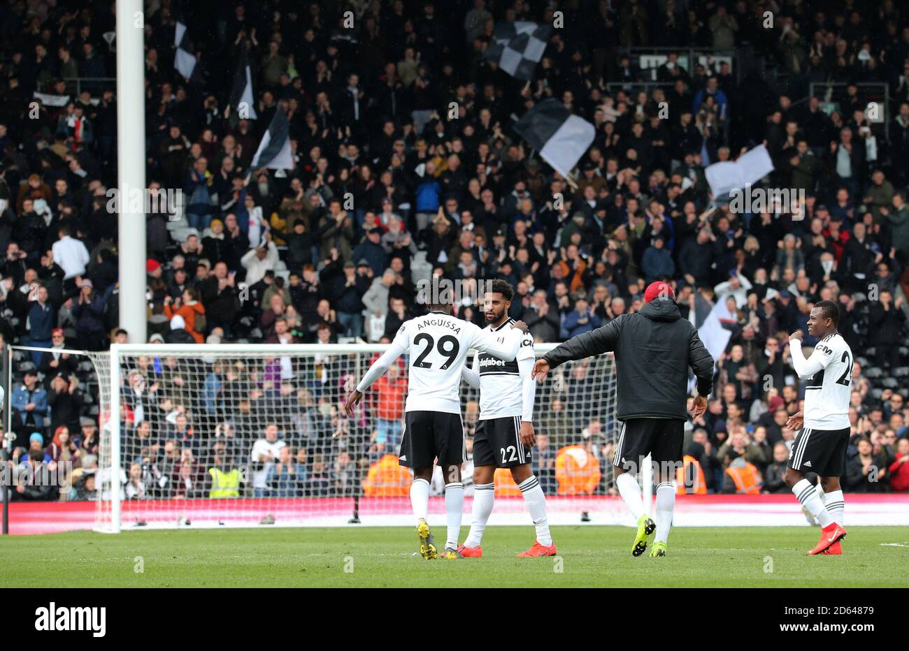 Fulham players celebrate after the final whistle Stock Photo - Alamy