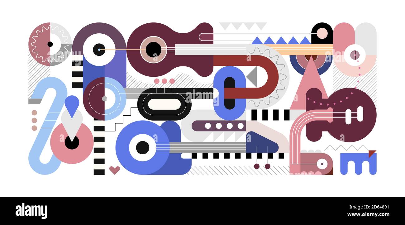 Geometric style vector illustration, colored flat design of different ...