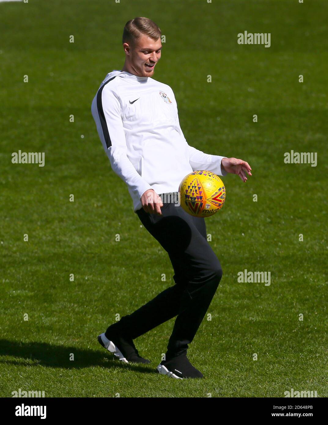 Coventry City's Charlie Wakefield warming up prior to kick-off Stock ...