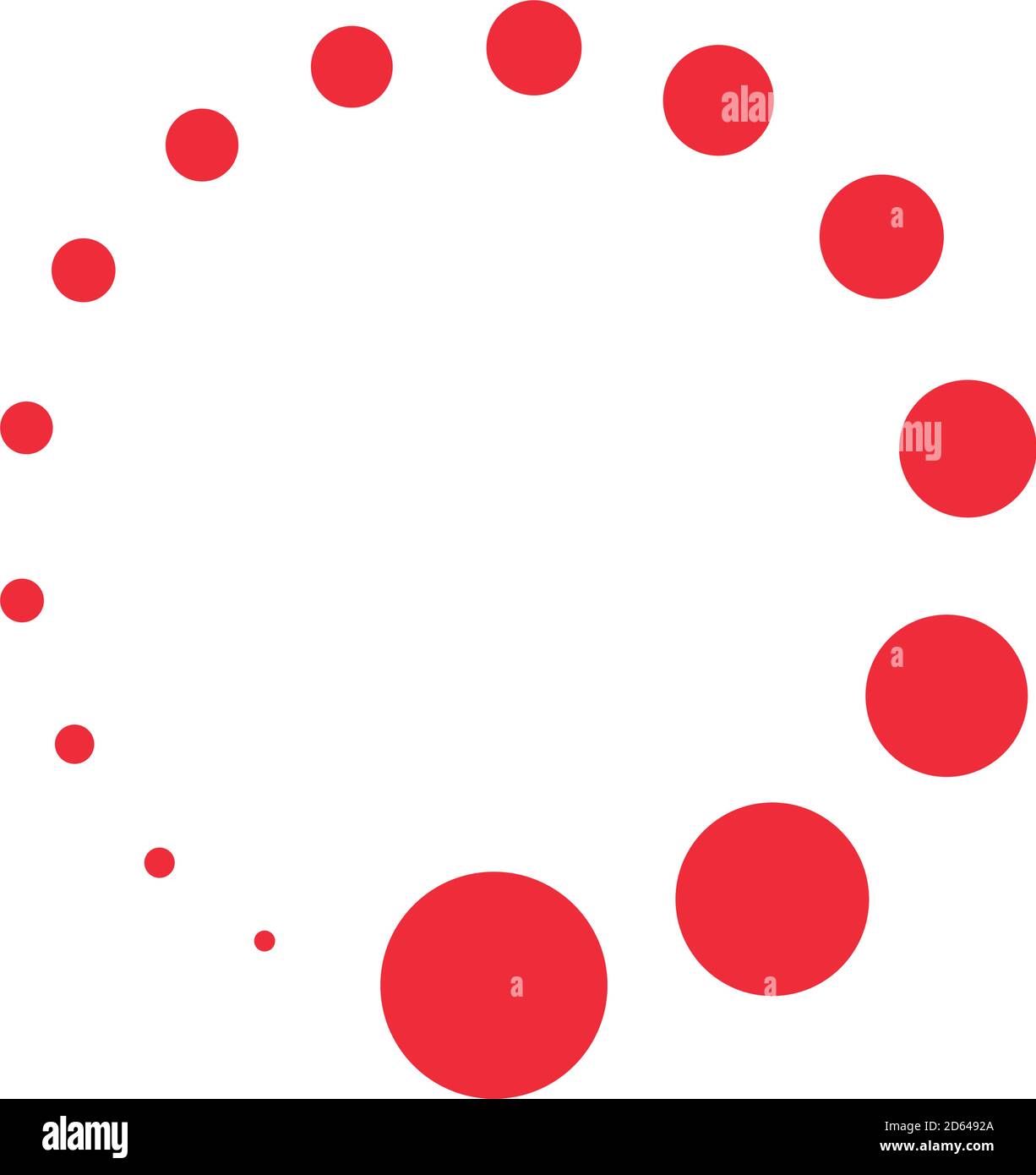 red dotted round isolated white background vector illustration Stock ...