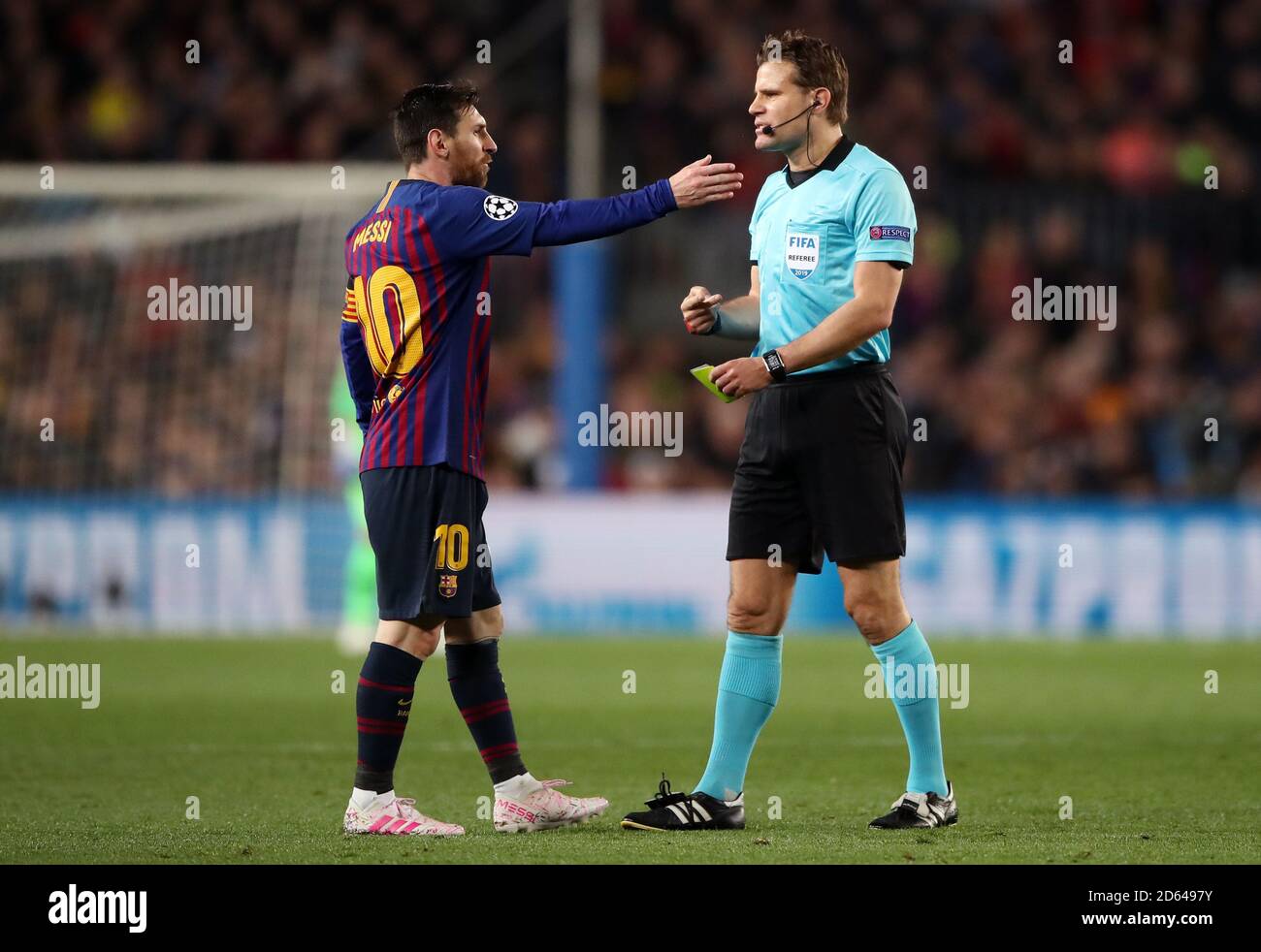 Lionel Messi appeals to match referee Felix Brych after team-mate Luis ... Lionel Messi appeals to match referee Felix Brych after team-mate Luis ...
