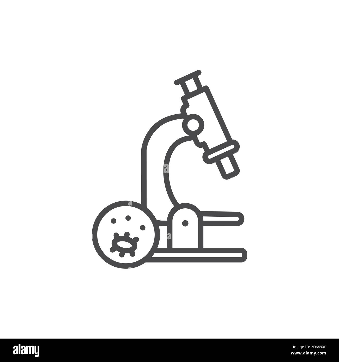 Microscope black line icon. Medical research. Isolated vector element ...