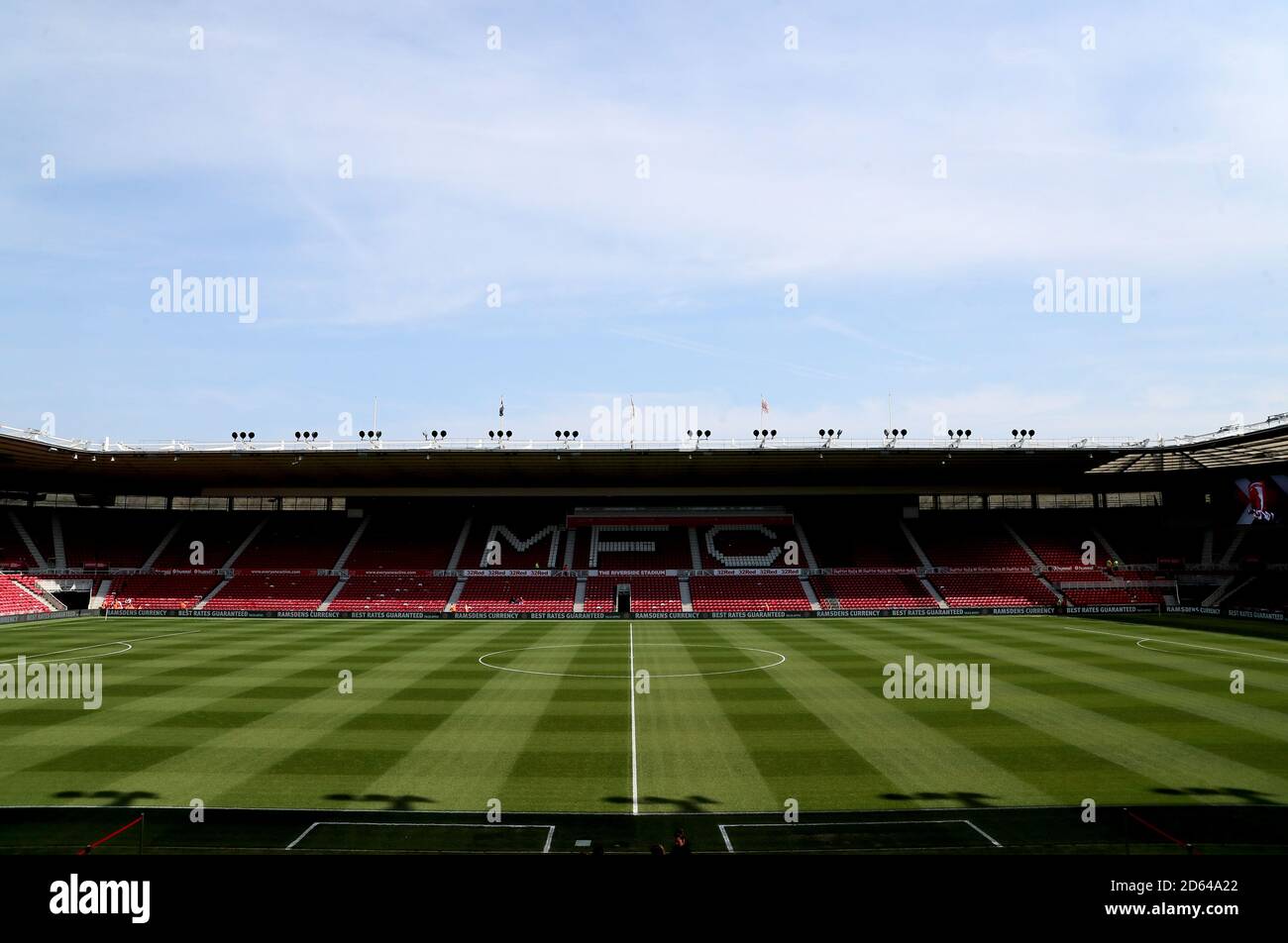 A view of the pitch at the Riverside Stadium Stock Photo - Alamy