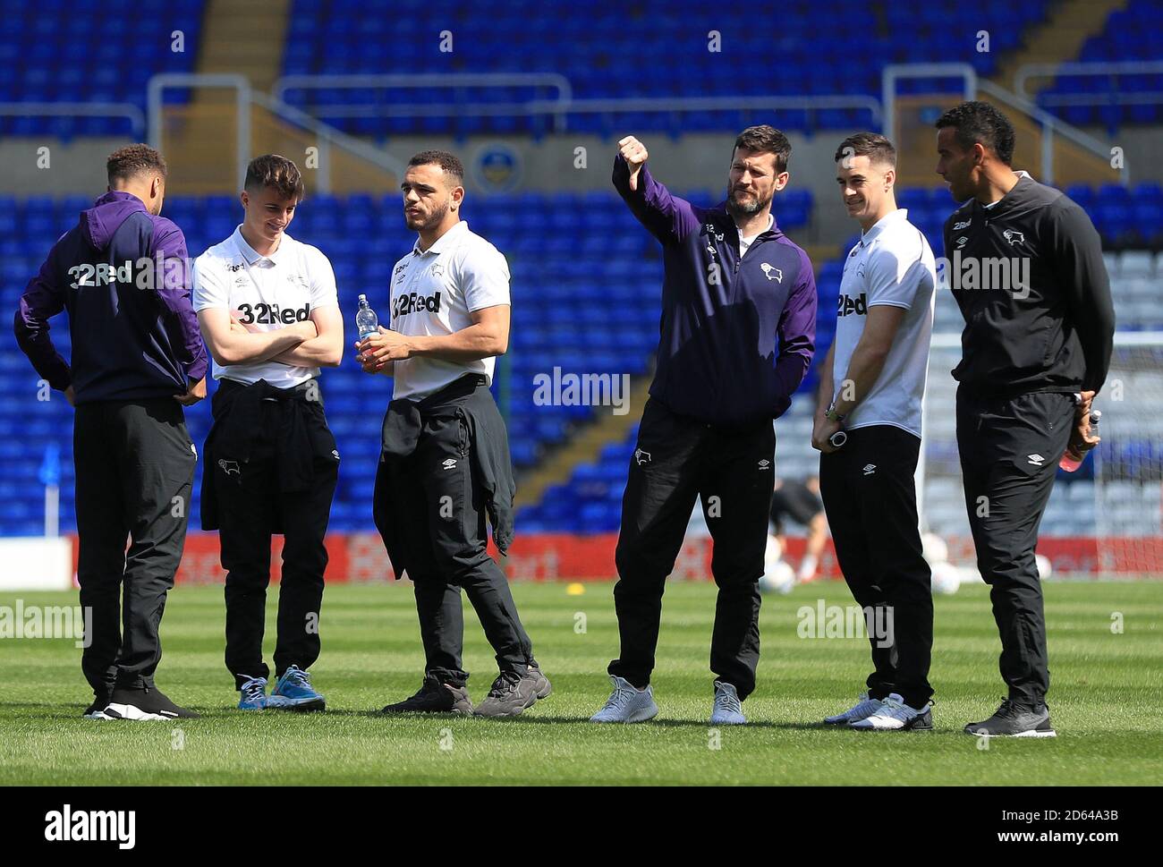 Derby County players on the pitch at the St Andrew's Trillion Trophy ...