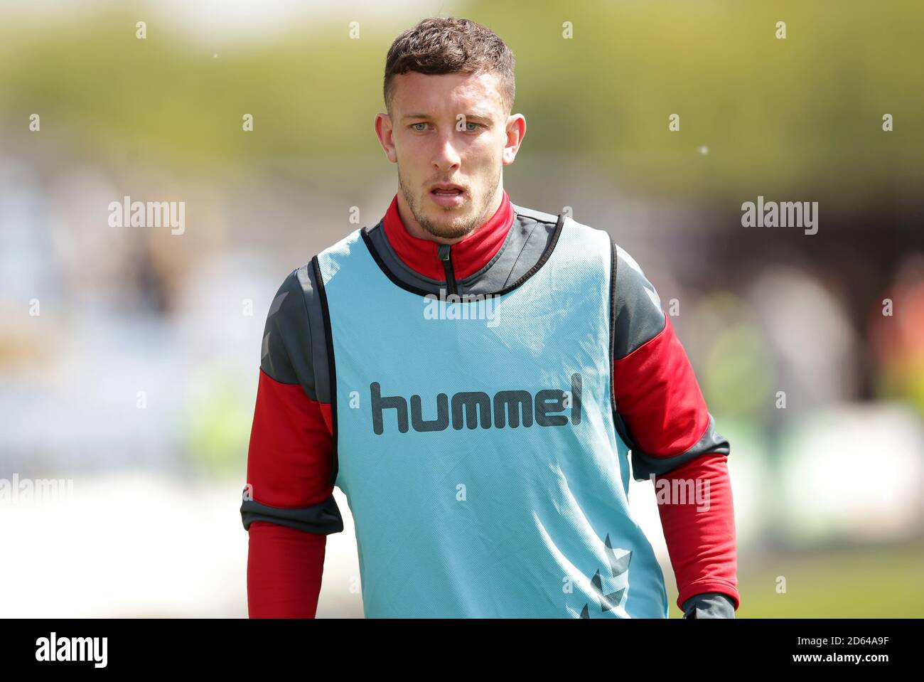 Charlton Athletic's Jason Pearce warms up ahead of the match Stock ...