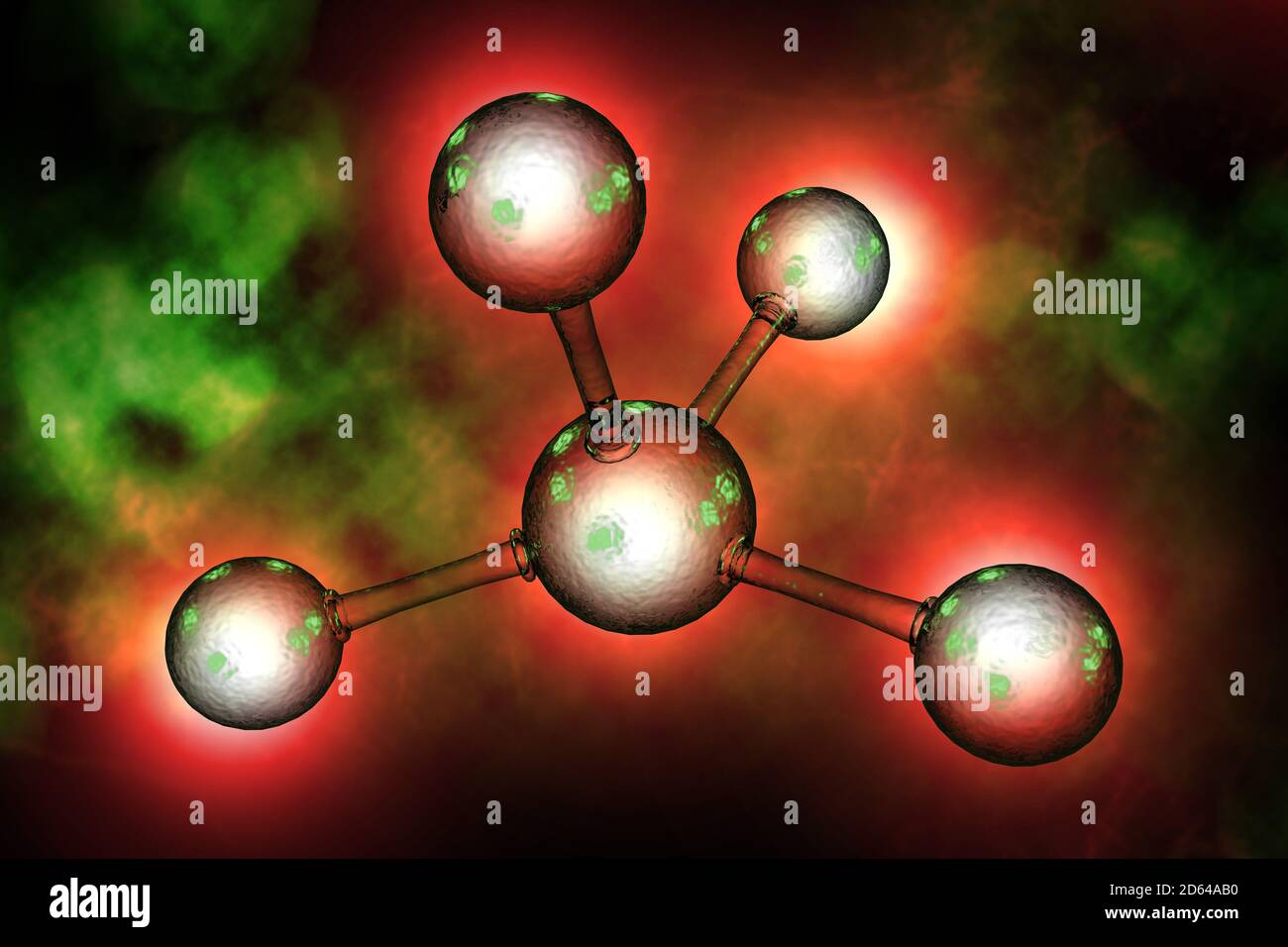Close up of colorful atomic particle background science 3D illustration ...