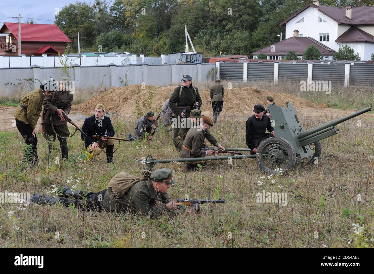 Konopnytsa, Ukraine, 14 October 2020. Members of historical military ...