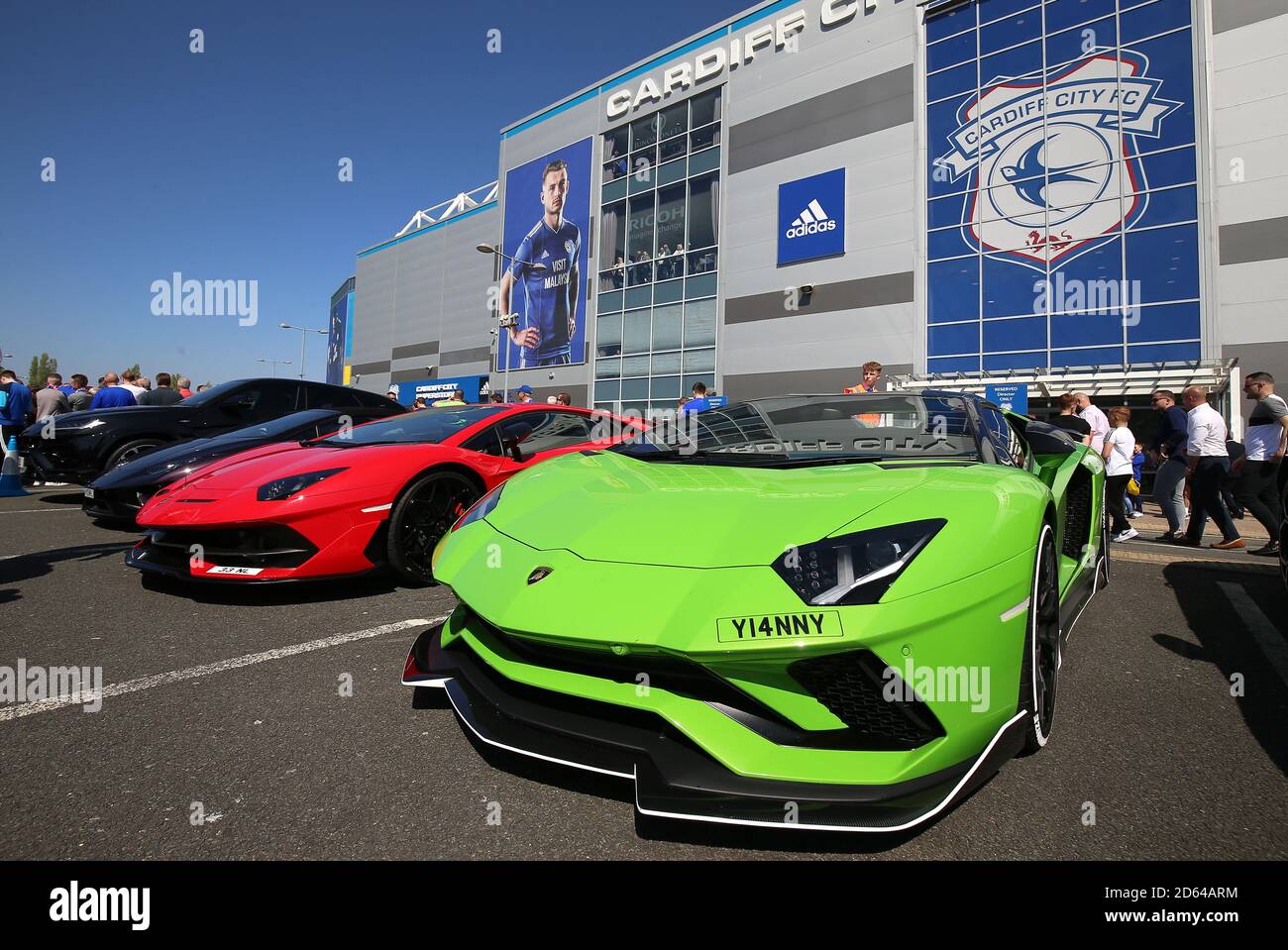 Sportscars in front of the Cardiff City Stadium Stock Photo - Alamy