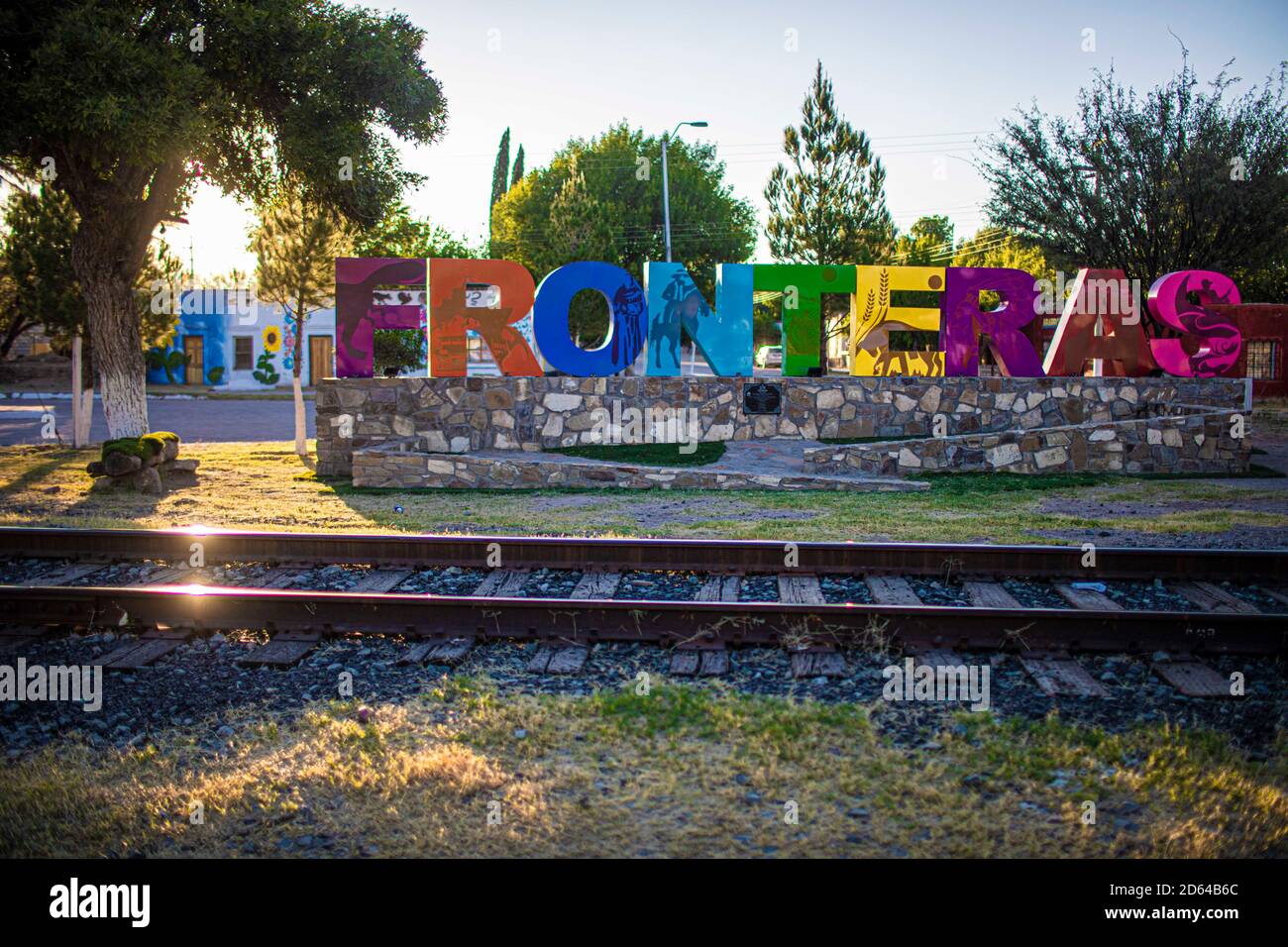 Monumental letters of colors in the community of Fronteras, Sonora ...