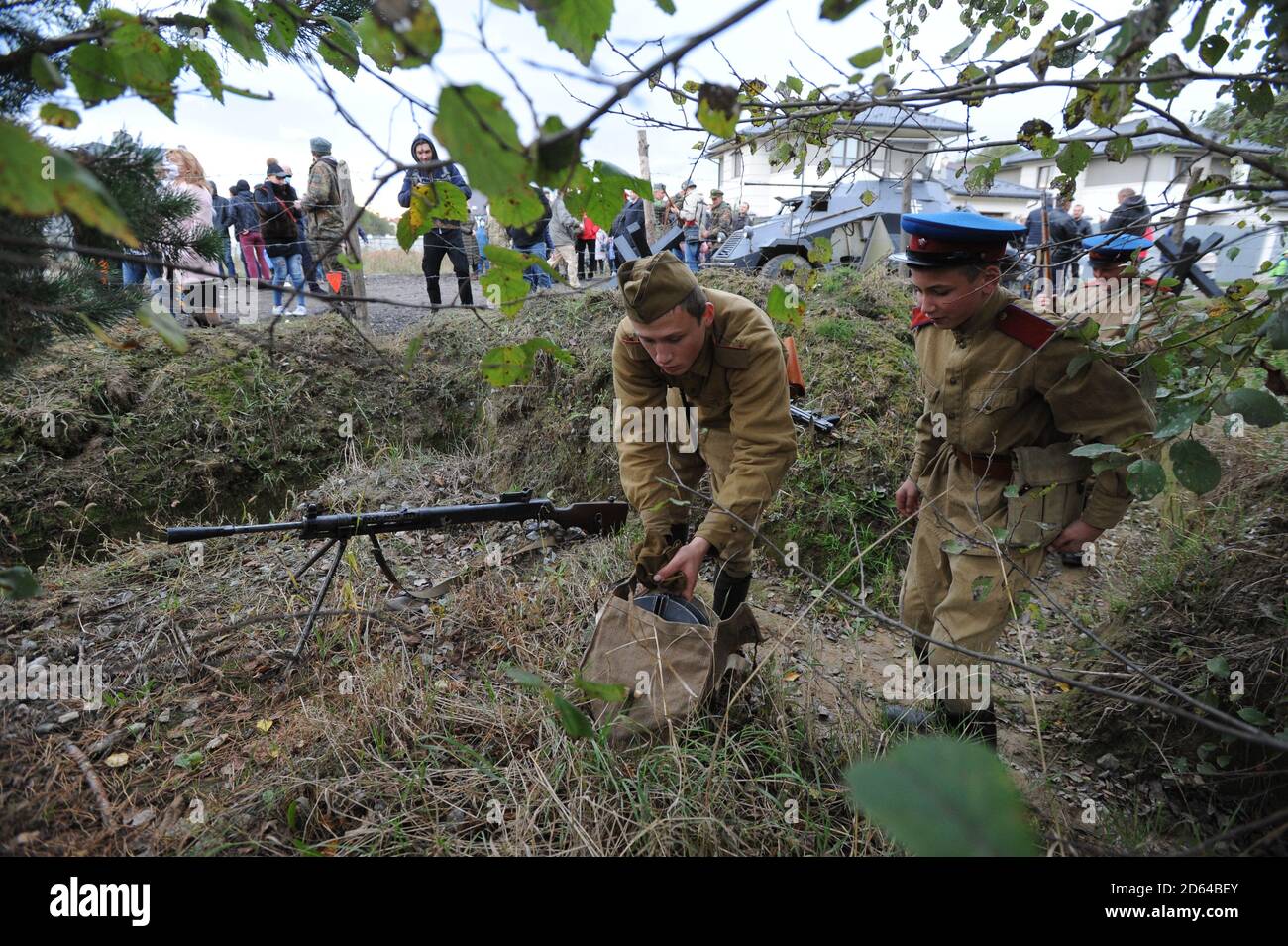 Konopnytsa, Ukraine, 14 October 2020. Members of historical military ...