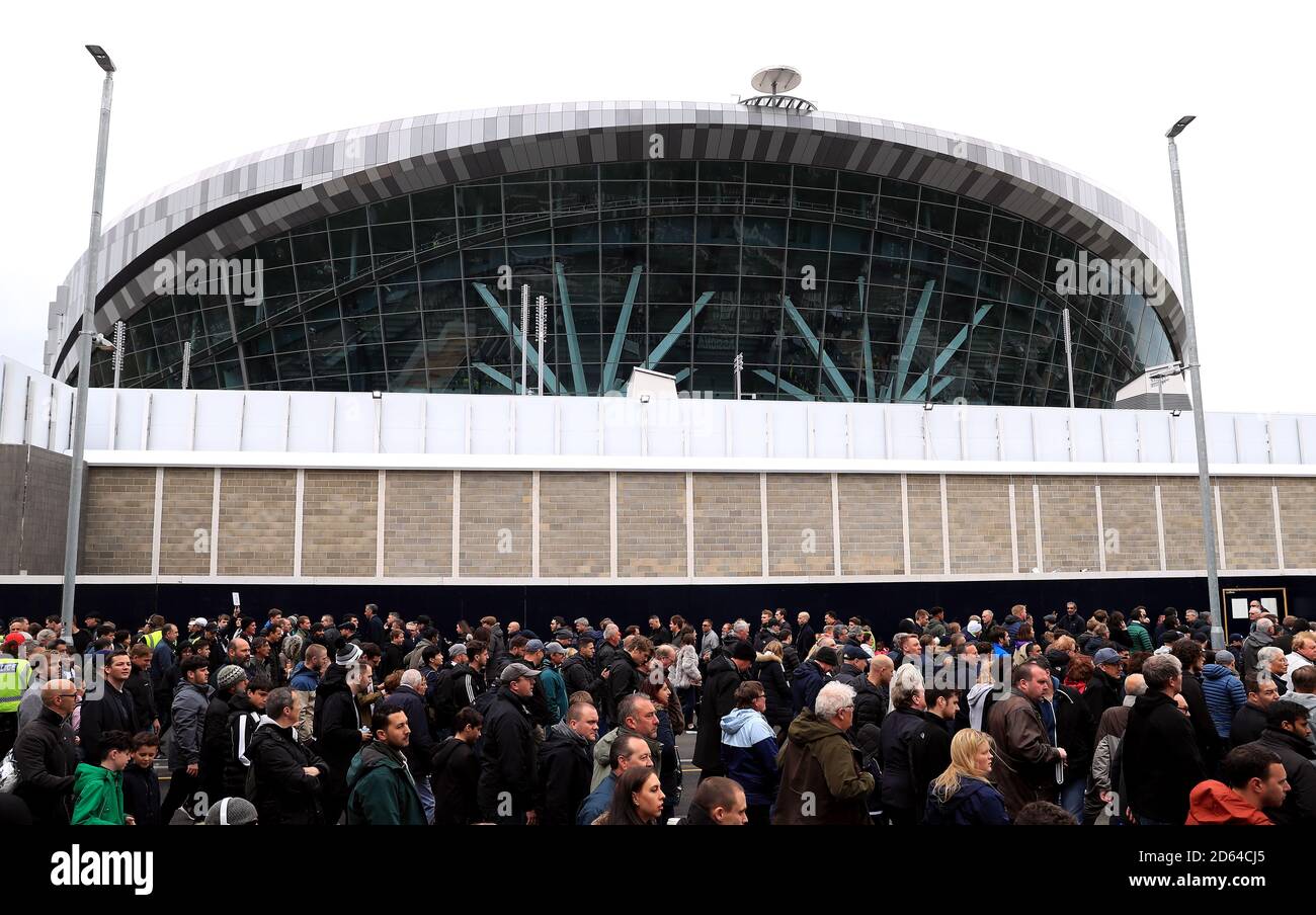 Tottenham Hotspur fans outside the stadium Stock Photo - Alamy