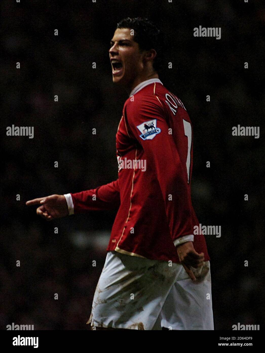 Manchester United's Cristiano Ronaldo celebrates his second goal Stock ...
