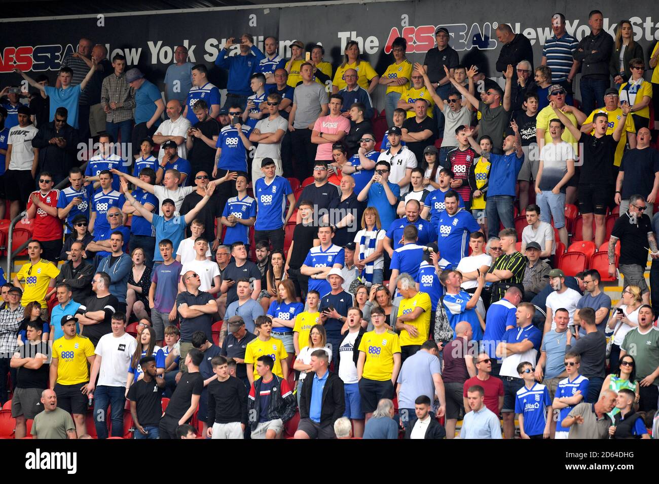 A general view of Birmingham City fans in the stands during the match ...