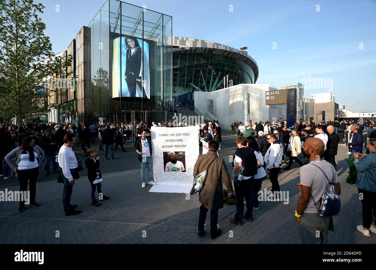 Tottenham Hotspur's Fans sign a banner in support of Danny Rose prior ...
