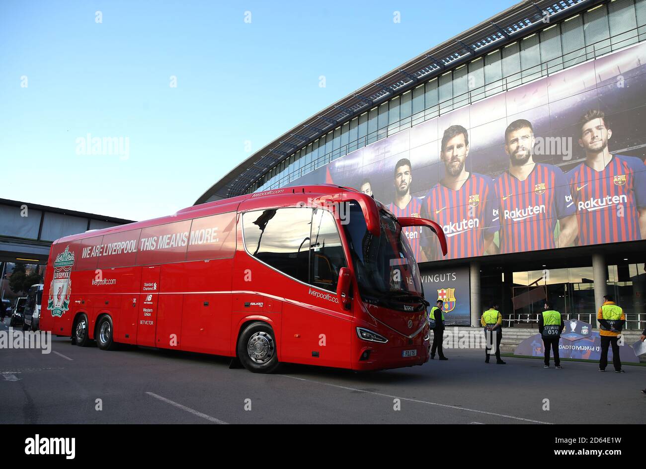 The Liverpool coach arrives prior to the match Stock Photo - Alamy