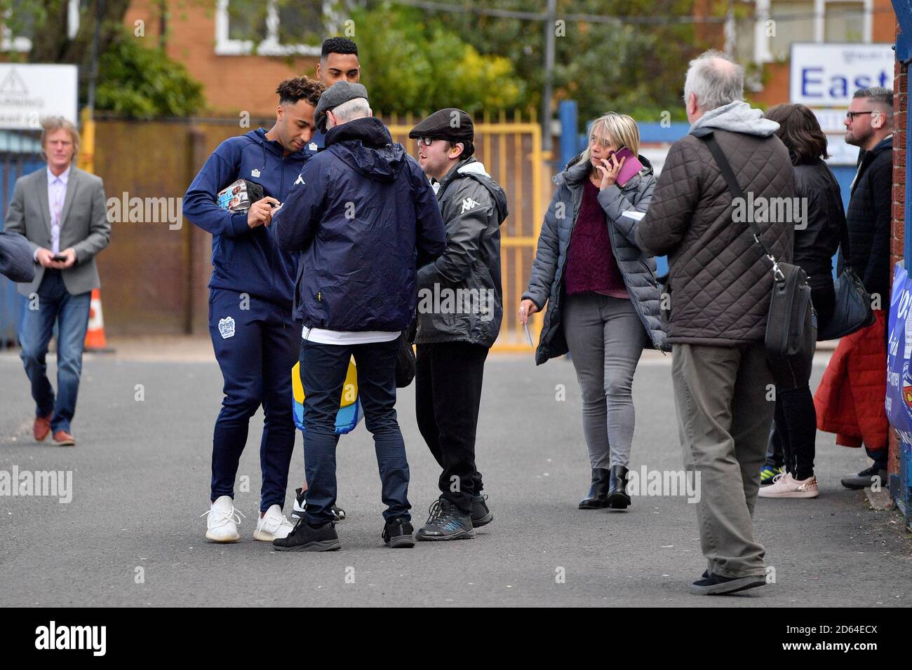 Bury's Nicky Maynard meets fans prior to kick-off Stock Photo - Alamy