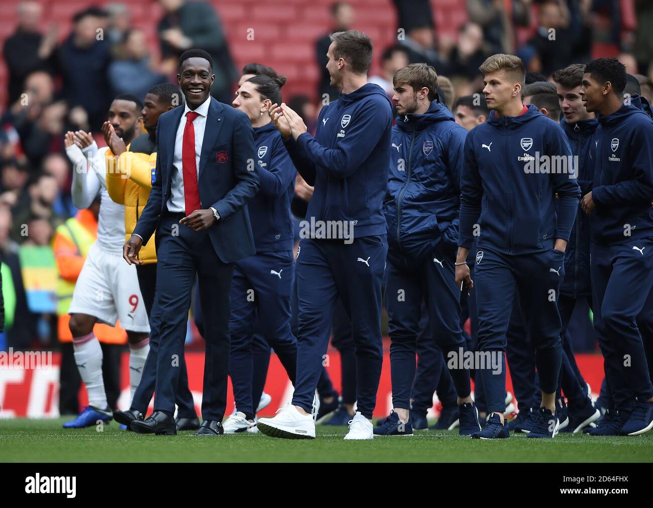 Arsenal players, including Danny Welbeck, on their lap of appreciation ...