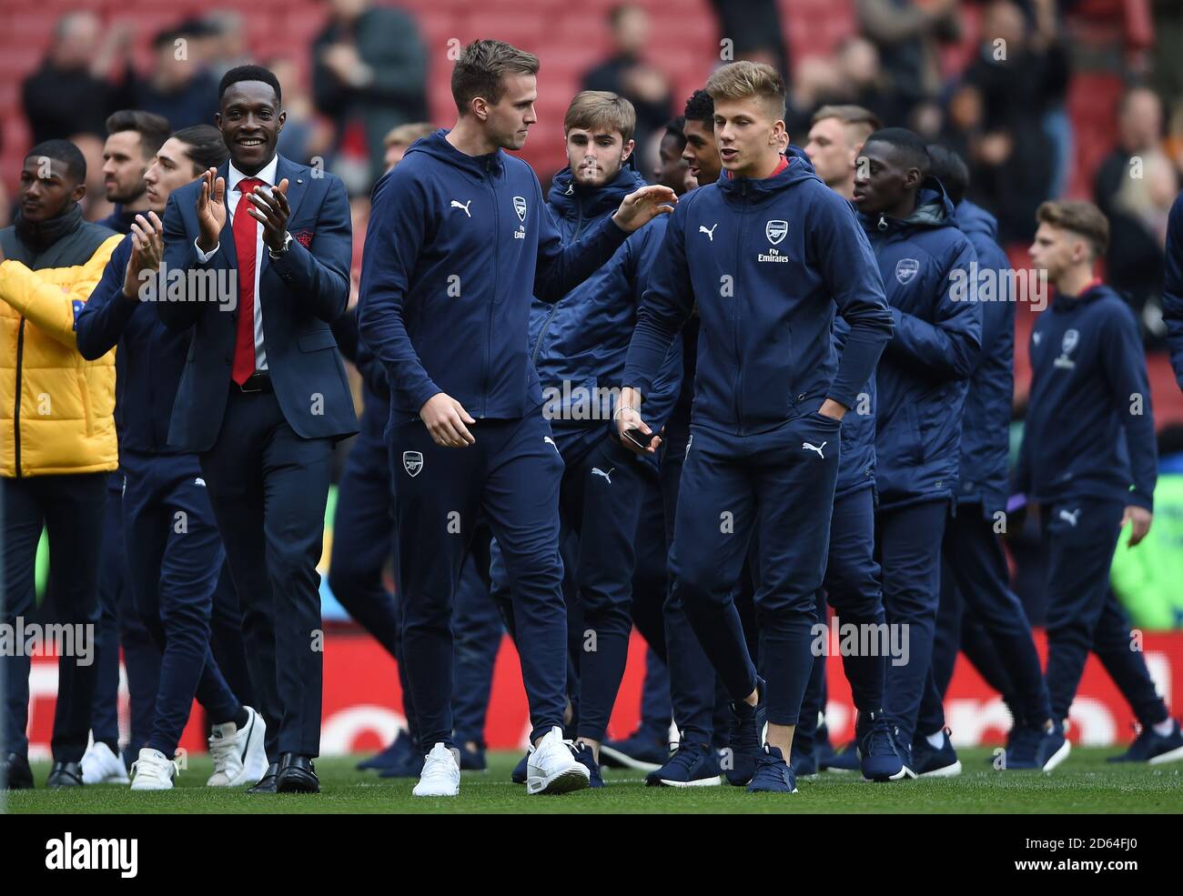 Arsenal players, including Danny Welbeck, on their lap of appreciation ...