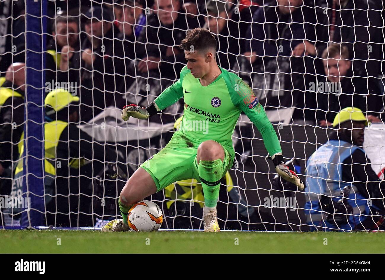 Chelsea goalkeeper kepa arrizabalaga makes save during the penalty ...