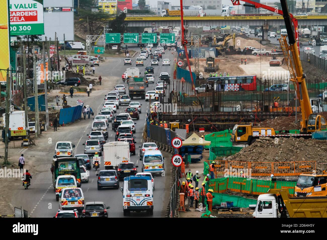 Nairobi, Kenya. 13th Oct, 2020. Heavy traffic building up at a section ...
