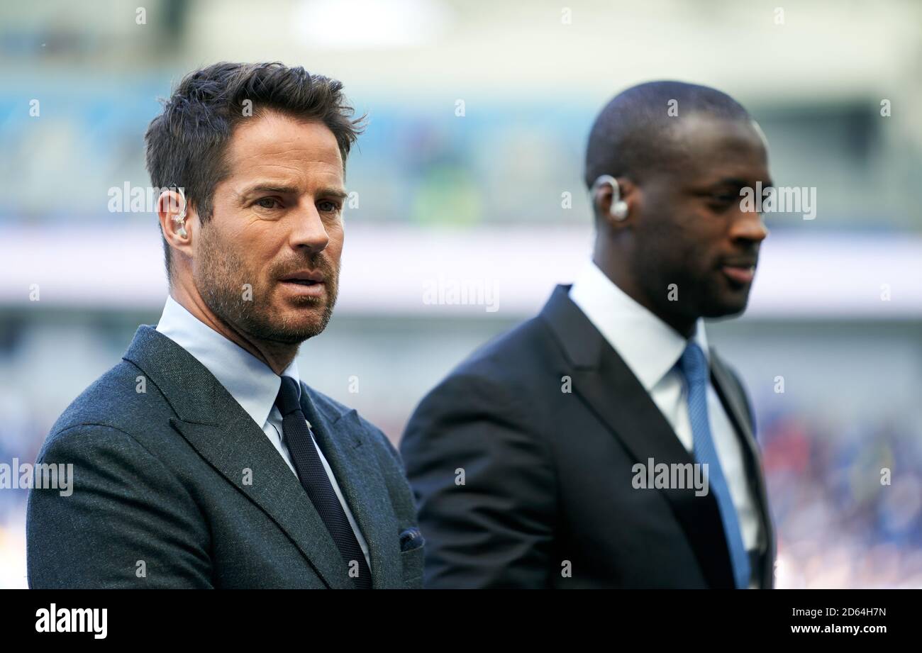 Pundit's for Sky Sports Jamie Redknapp, (left) and Yaya Toure, (right ...