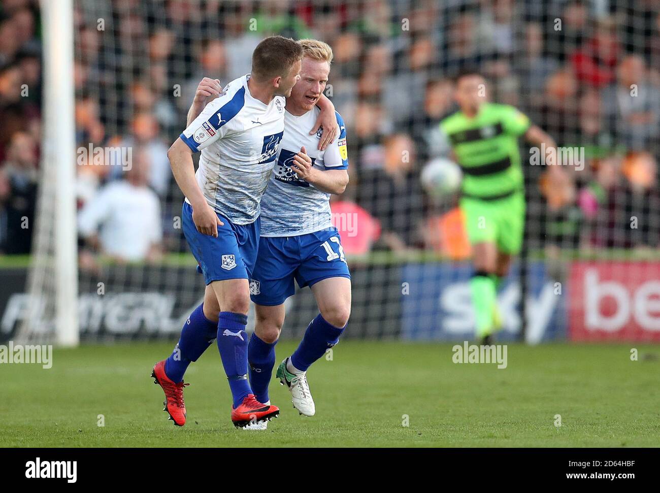 Tranmere Rovers' Jay Harris (left) and David Perkins celebrate their ...