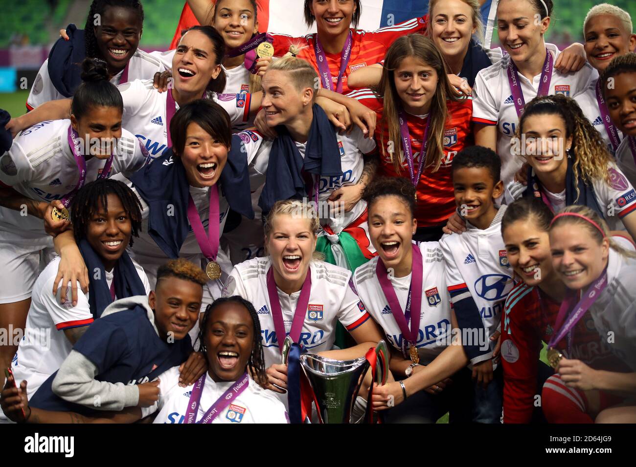 Lyon Women celebrate after winning the Champions League final Stock ...