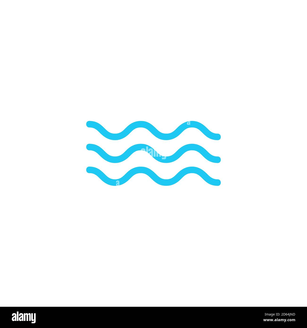 Waves icon, modern minimal flat design style. Wave thin line symbol ...