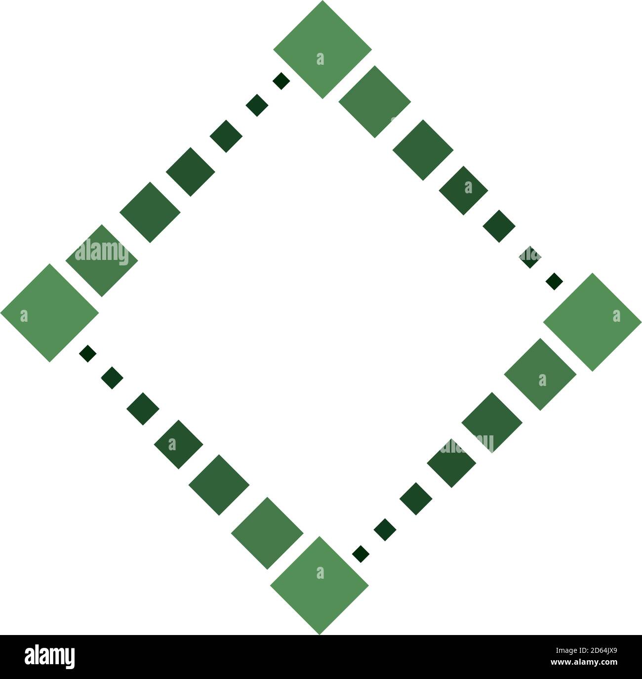 green square frame decoration isolated white background vector ...