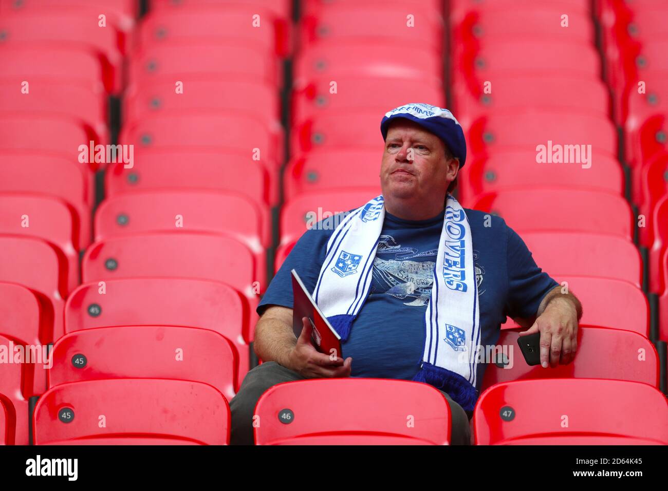 A Tranmere Rovers fan in the stands after the final whistle Stock Photo ...