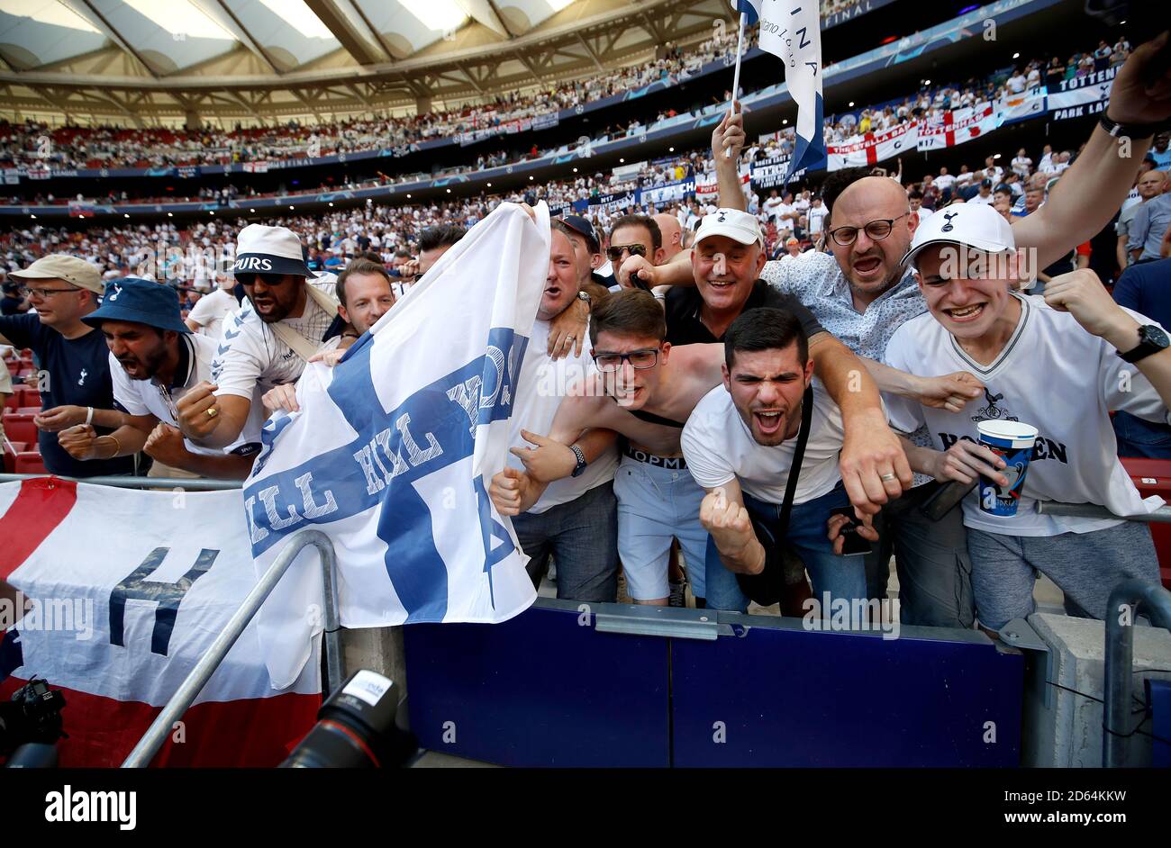 Tottenham Hotspur fans show support for their team ahead of the UEFA ...
